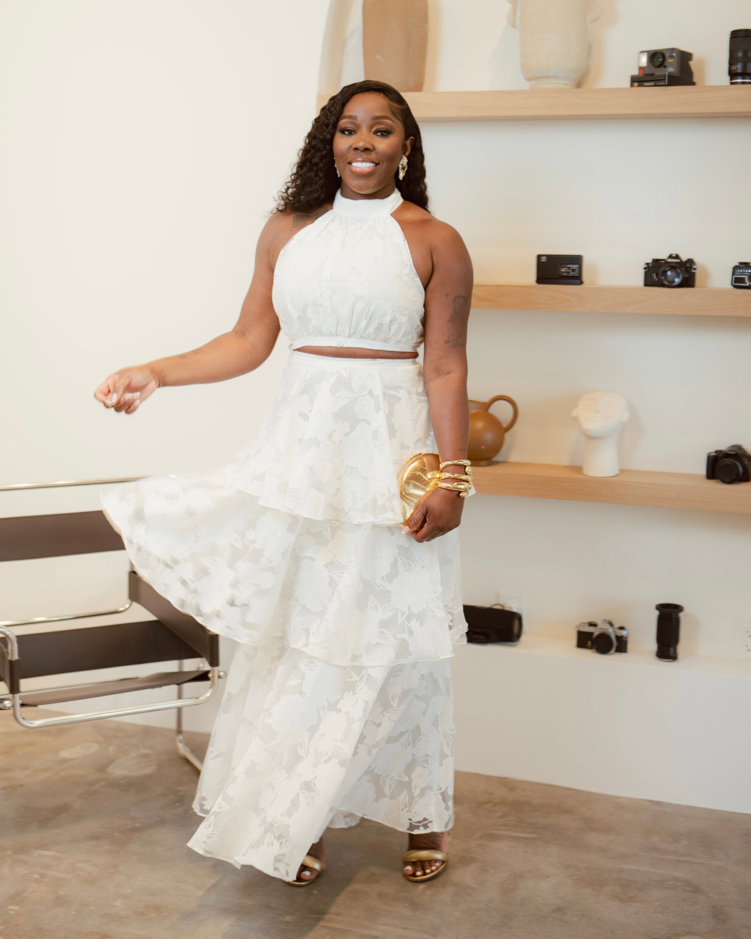 LOOK 750 LAYERED MAXI RUFFLE SKIRT SET – SOIGNEE BY SHANA COLE