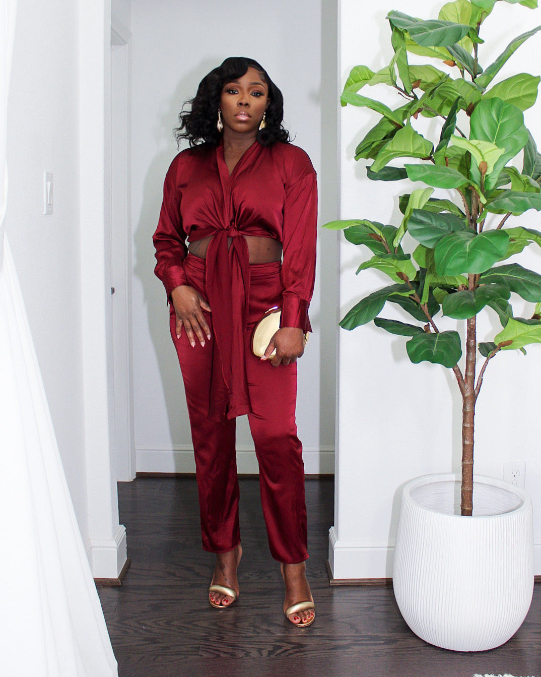 LOOK 543 SILKY 2 PC PANTS SET – SOIGNEE BY SHANA COLE